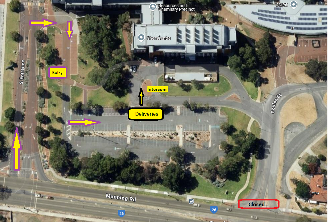 Roadworks Impacting Vehicle Access to Building 500 - ChemCentre